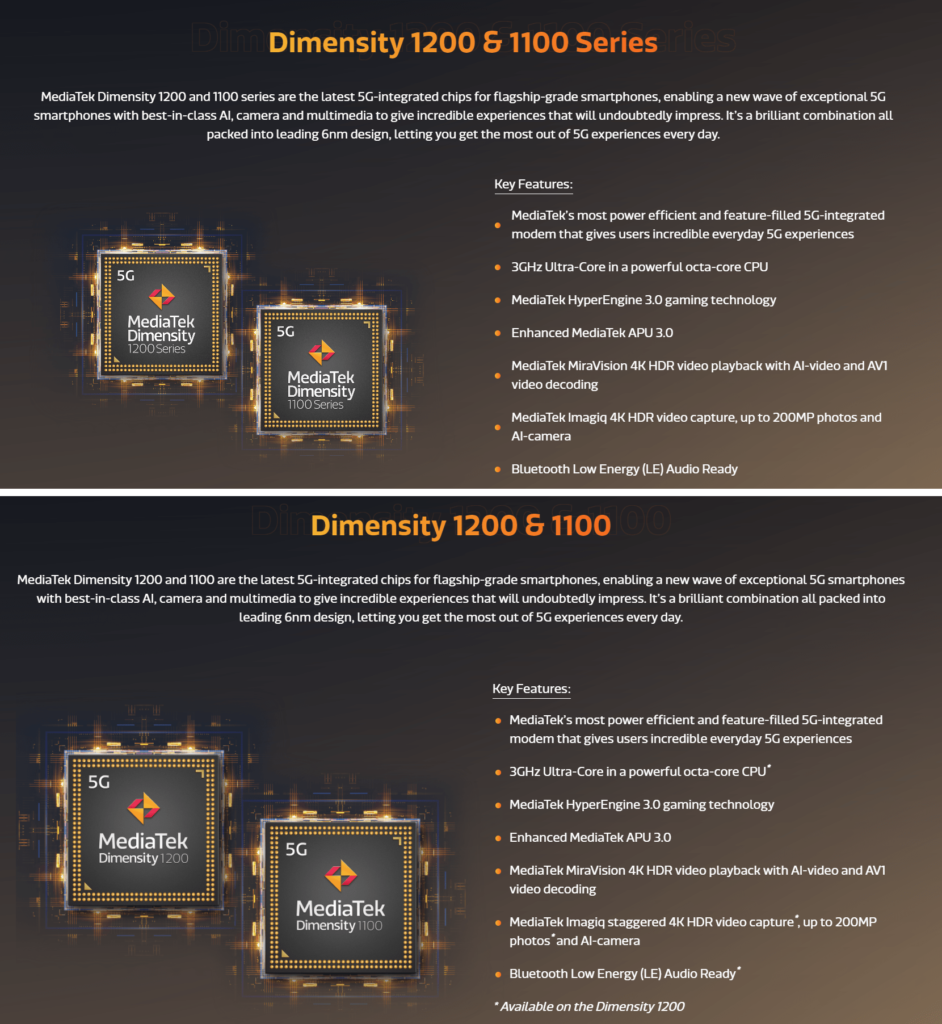 MediaTekがDimensity 1200 & 1100 “Series”の表記を削除